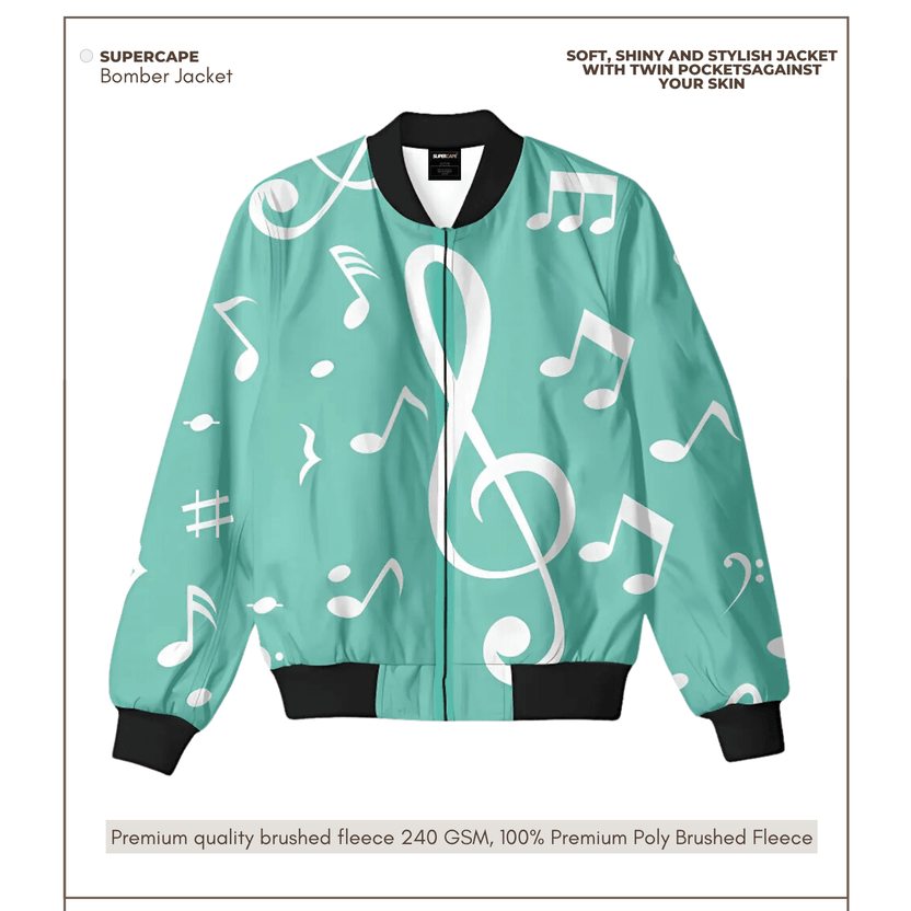 Musical Notes Unisex Bomber Jacket – SuperCape